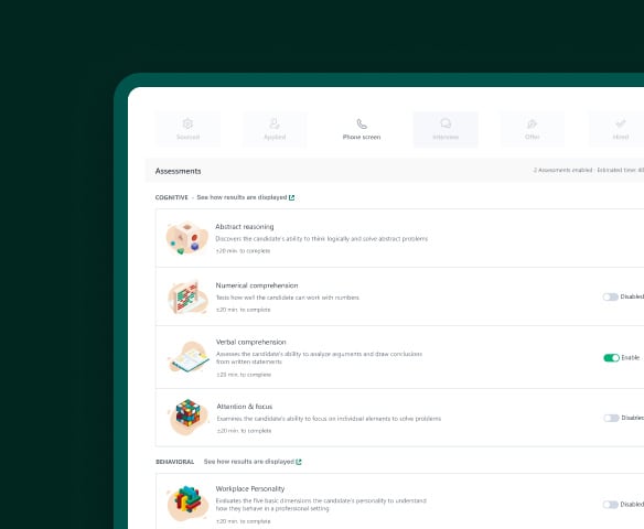 Assessment tool integration | Workable developer partners